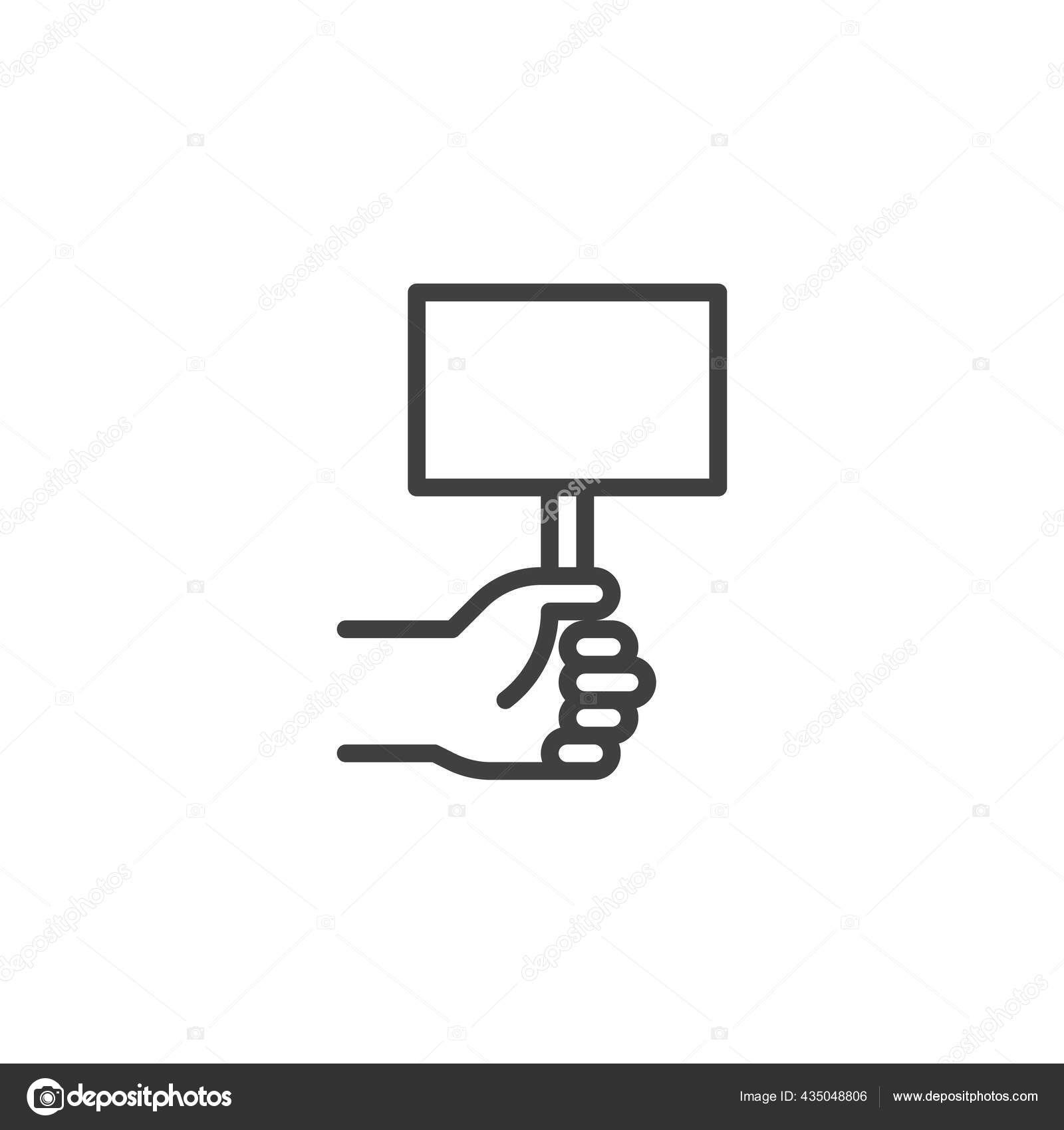 Hand holding blank banner line icon Stock Vector Image by ©avicons ...