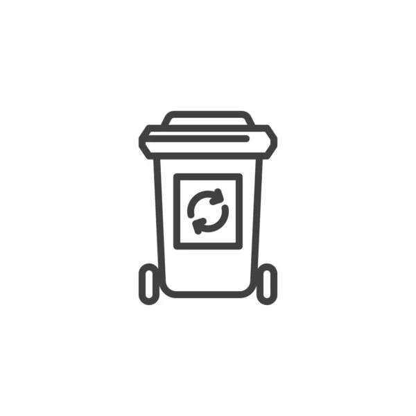 Wheelie bin outline icon Vector Art Stock Images | Depositphotos