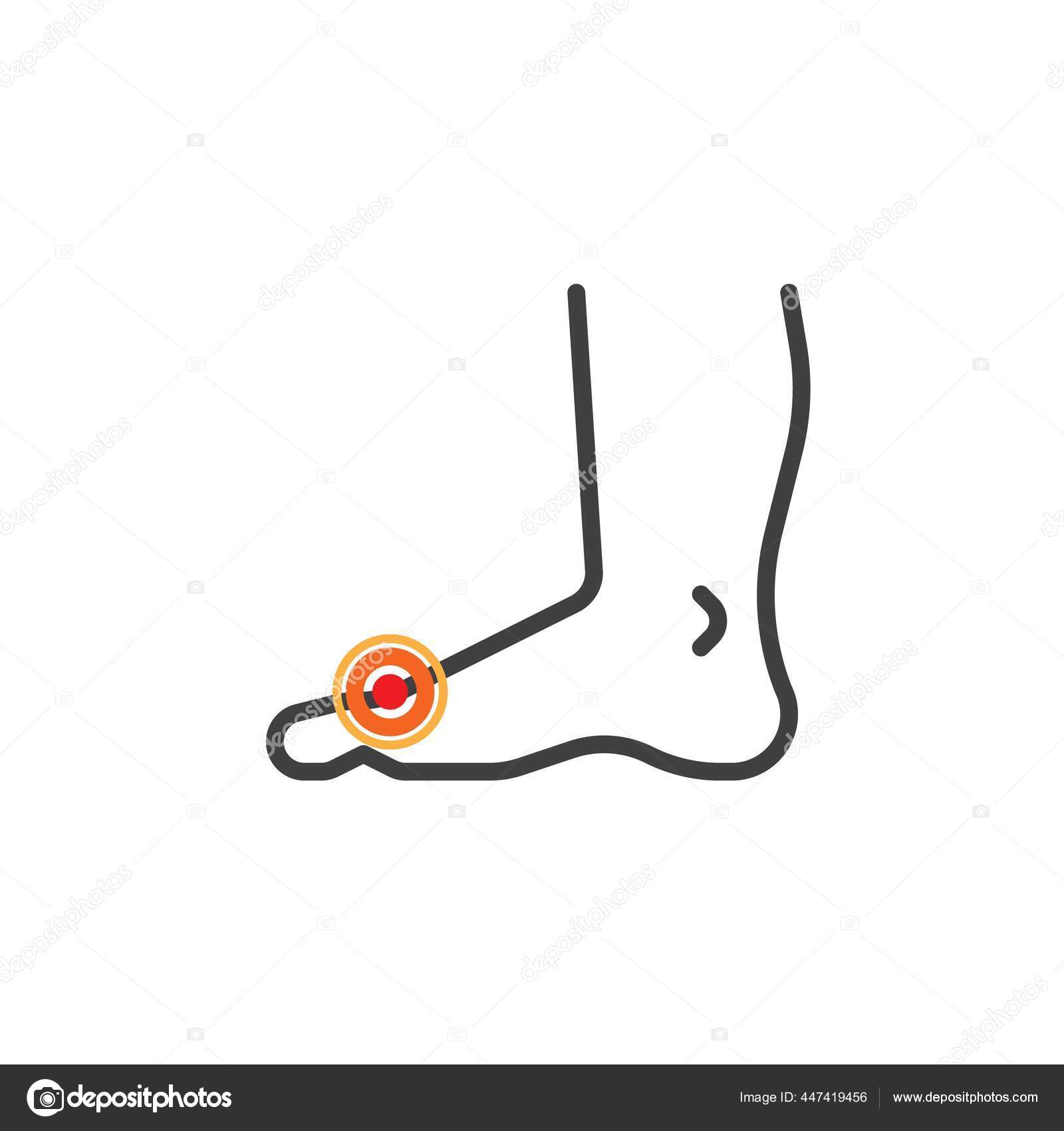 Foot pain and problems line icon Stock Illustration by ©avicons #447419456