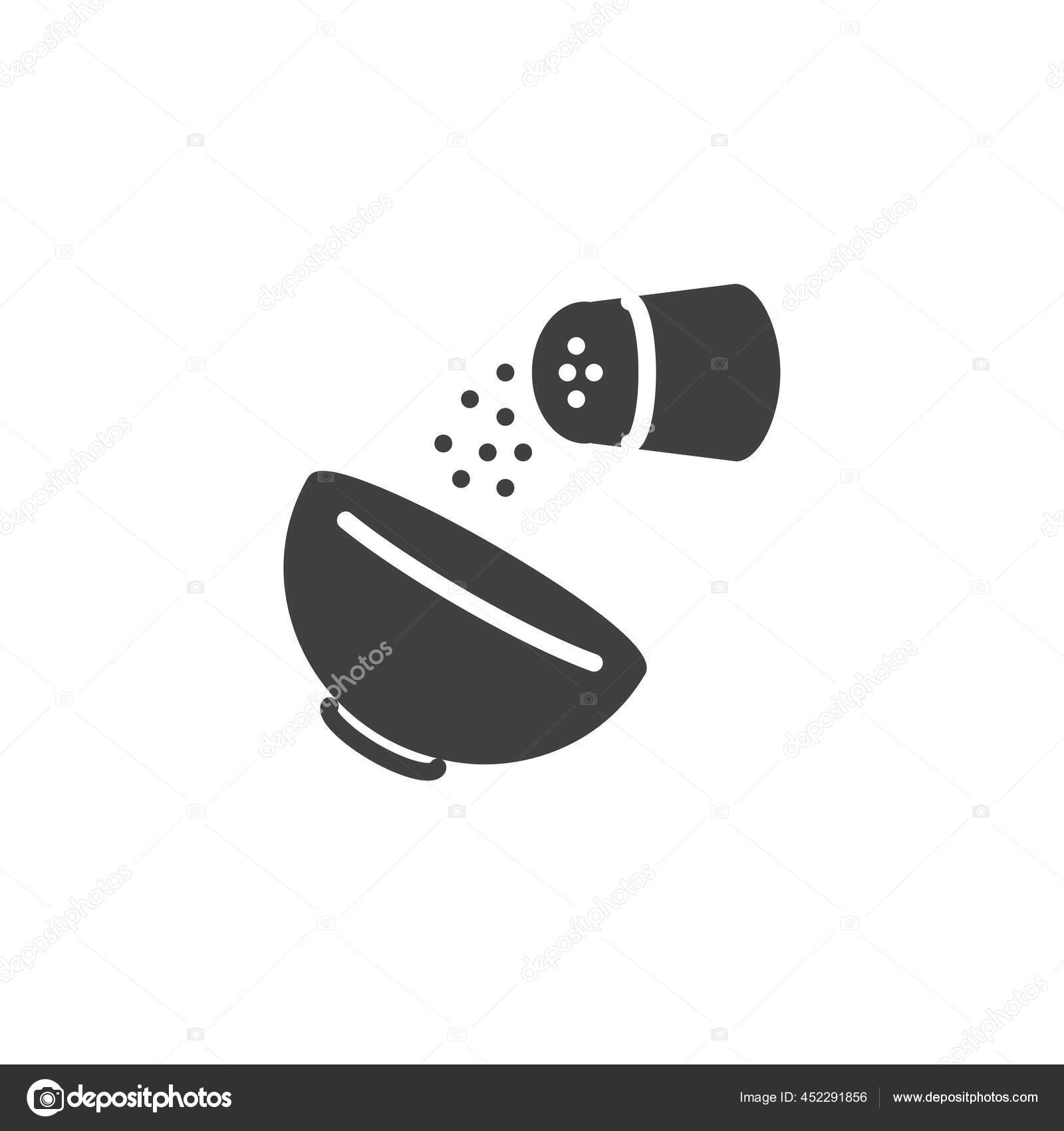 Adding salt to bowl vector icon Stock Vector Image by ©avicons #452291856