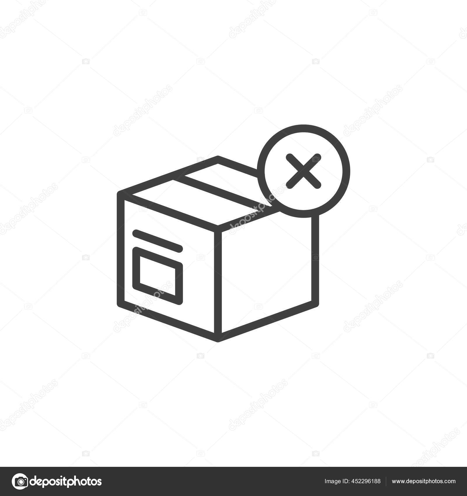 Delivery box canceled line icon Stock Vector Image by ©avicons #452296188