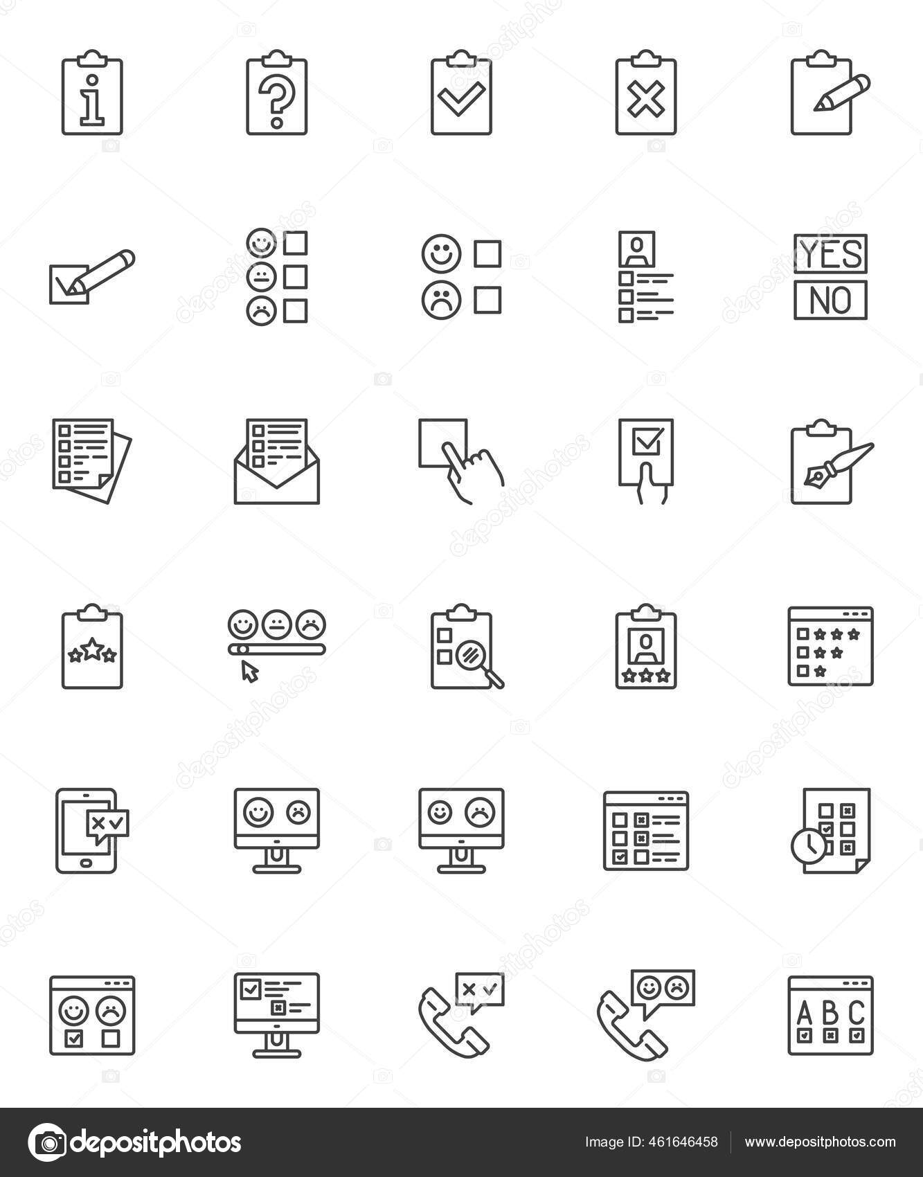 Survey, questionnaire line icons set Stock Vector by ©avicons #461646458