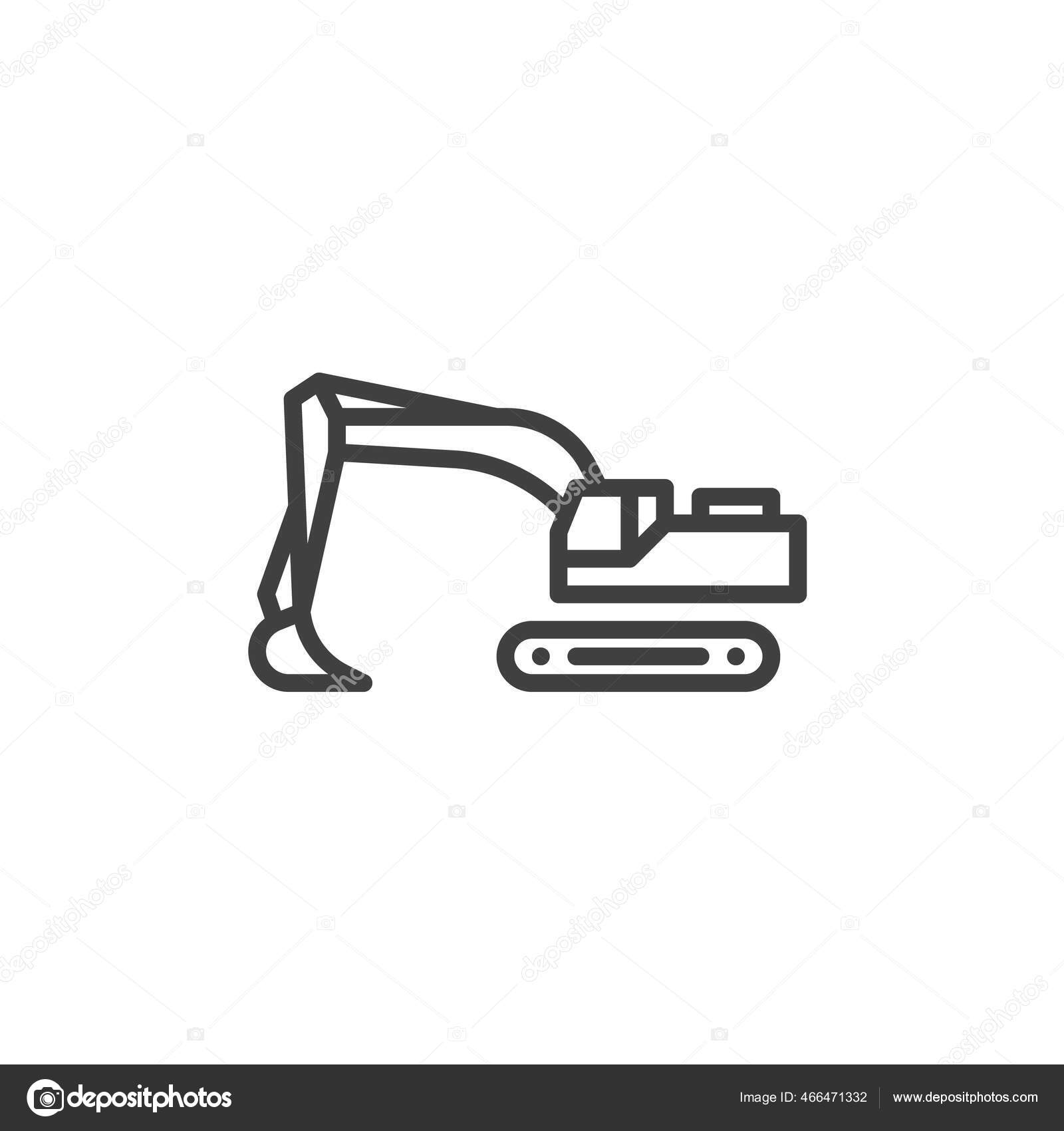 Backhoe loader line icon Stock Vector by ©avicons 466471332