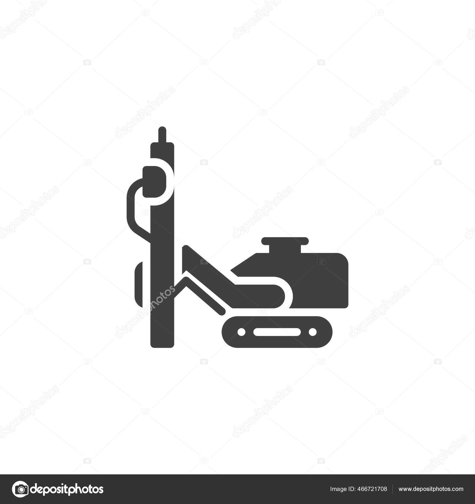 Hydraulic piling machine vector icon Stock Vector by ©avicons 466721708