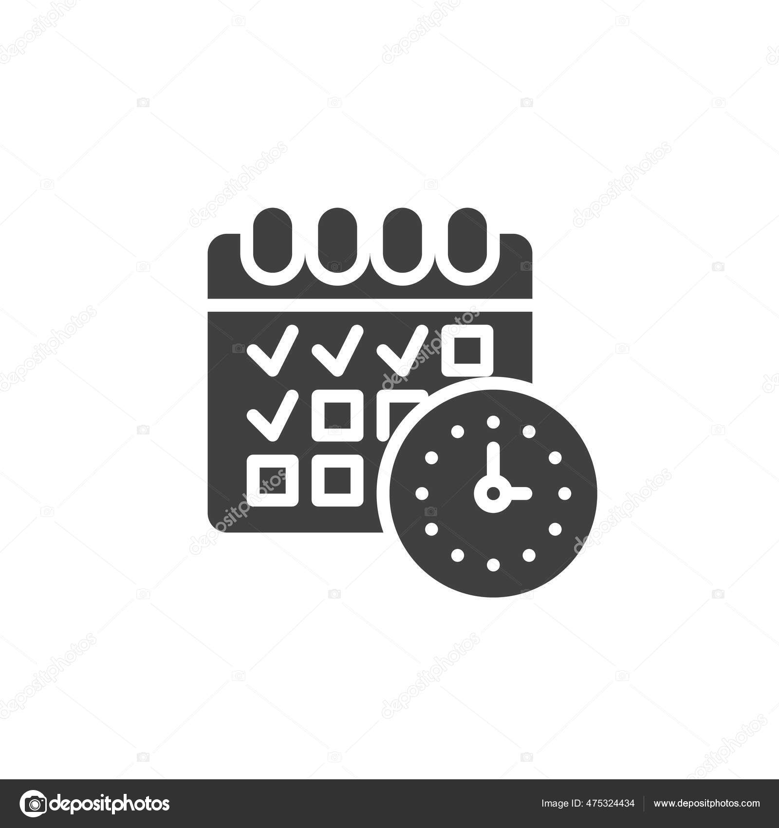 Calendar and clock vector icon Stock Vector Image by ©avicons #475324434