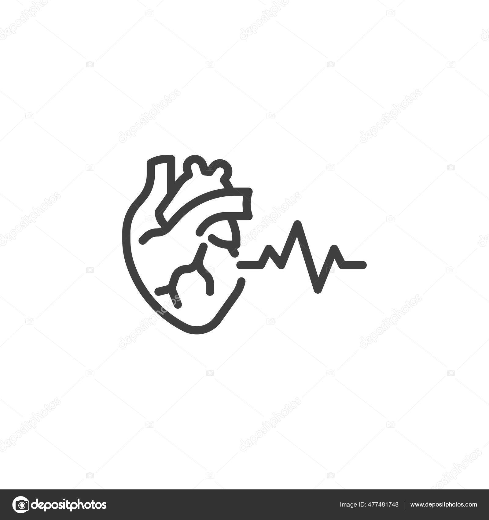 Human heart beat line icon Stock Vector by ©avicons 477481748