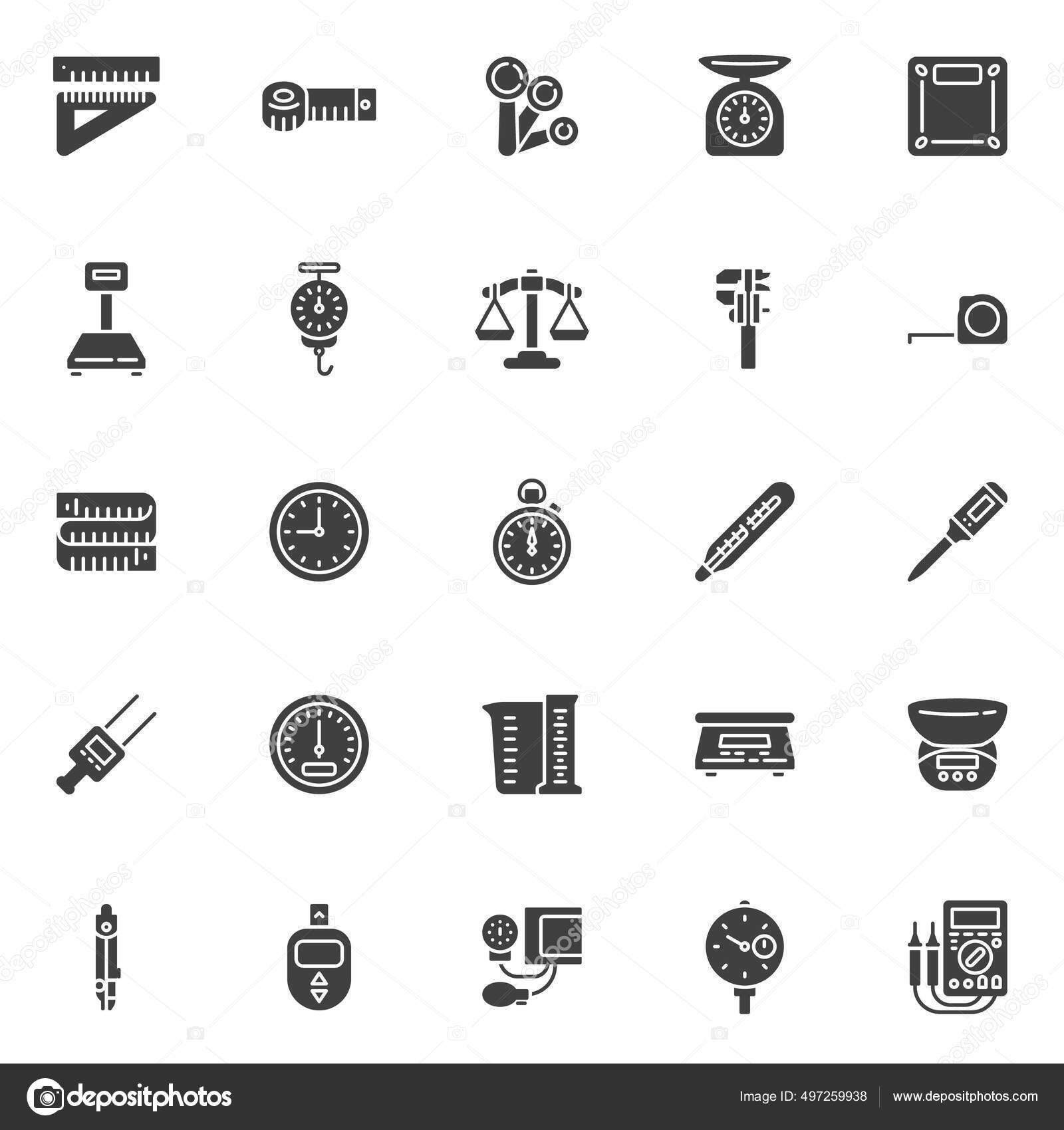 Tipos de medición vector iconos conjunto Vector de stock por ©avicons ...