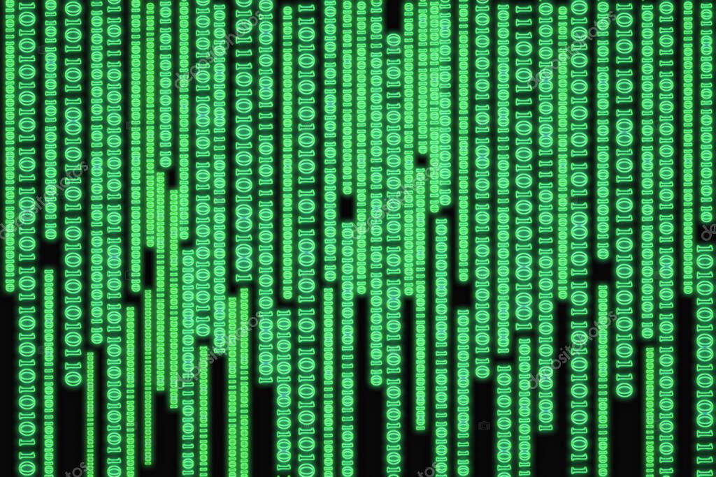 Una pantalla compuesta de flujos de datos binarios 2024