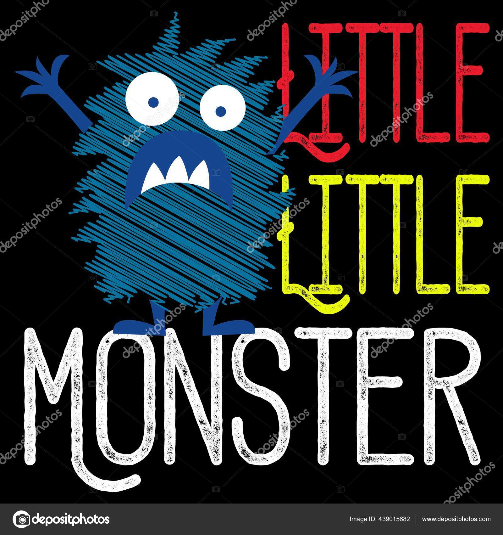 Illustration Vector Cute Monster Scribble Design Text Background Stock ...