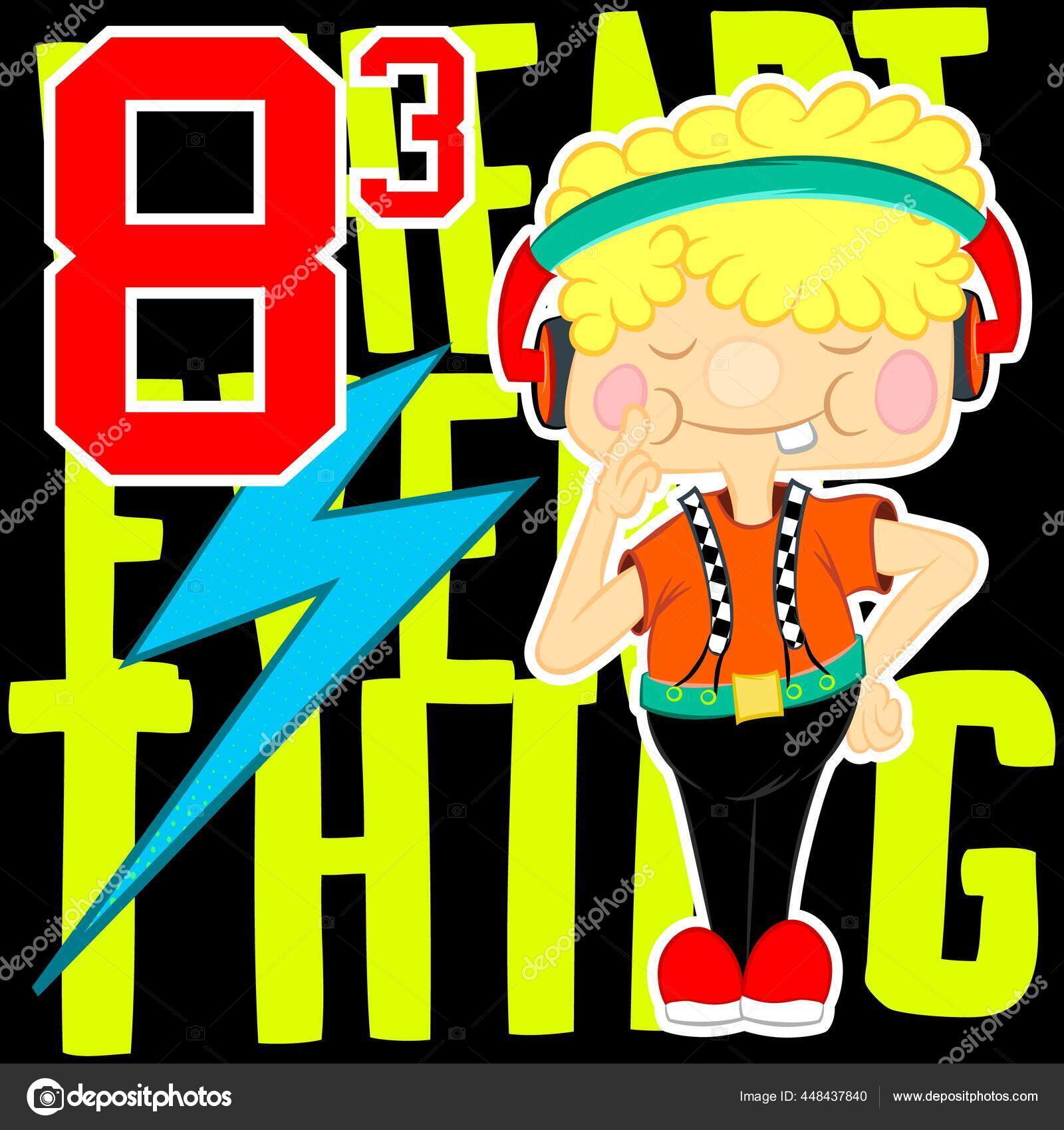 Illustration Vector Cool Punk Cartoon Text Background Fashion Design Stock Vector By ©kamui7mx