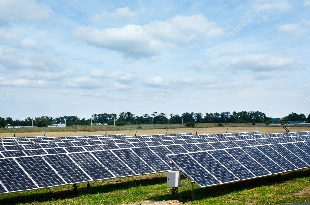 Solar panels with blue sky Stock Photo by ©Valengilda 81831950