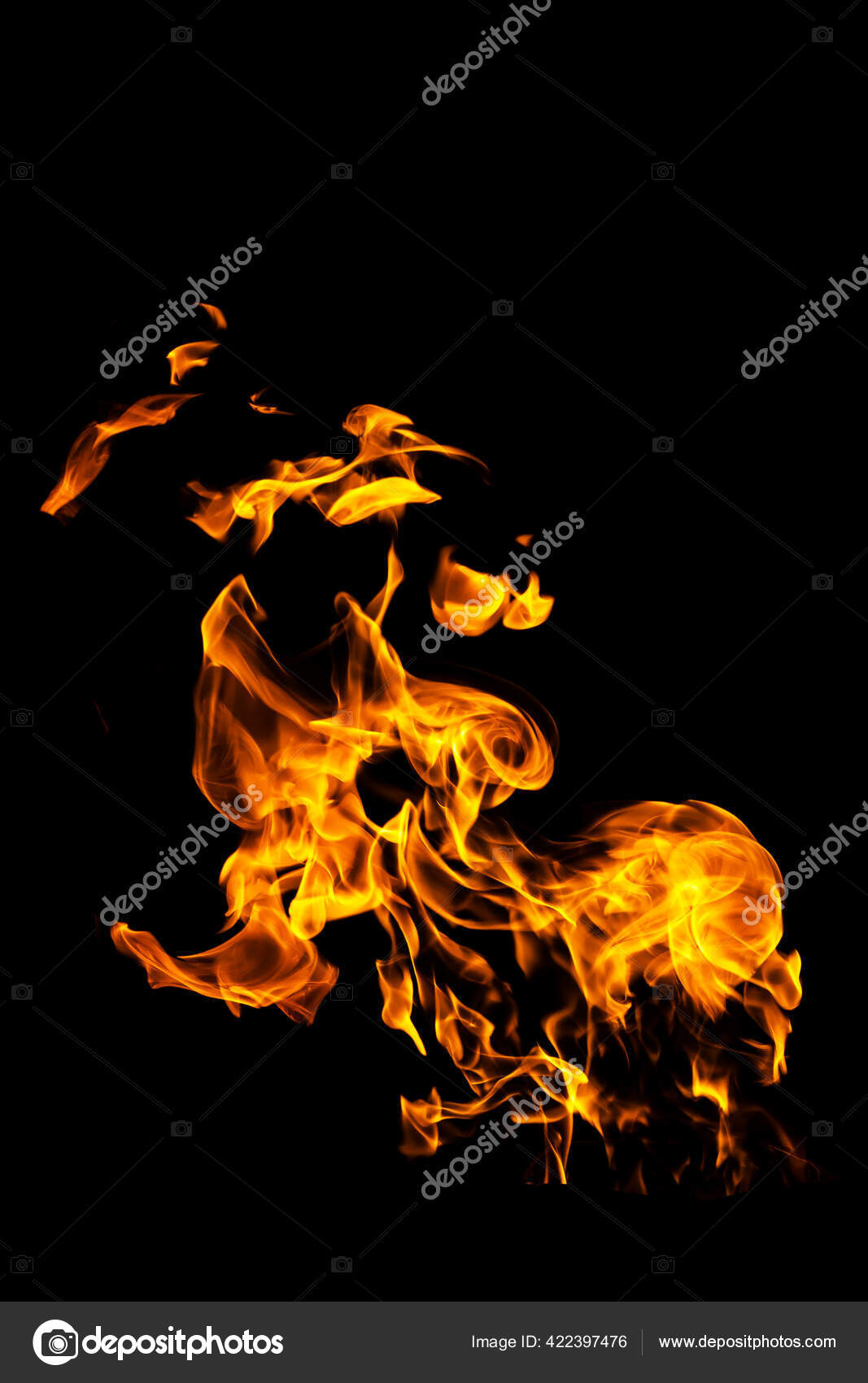 Flames Black Background Clipart