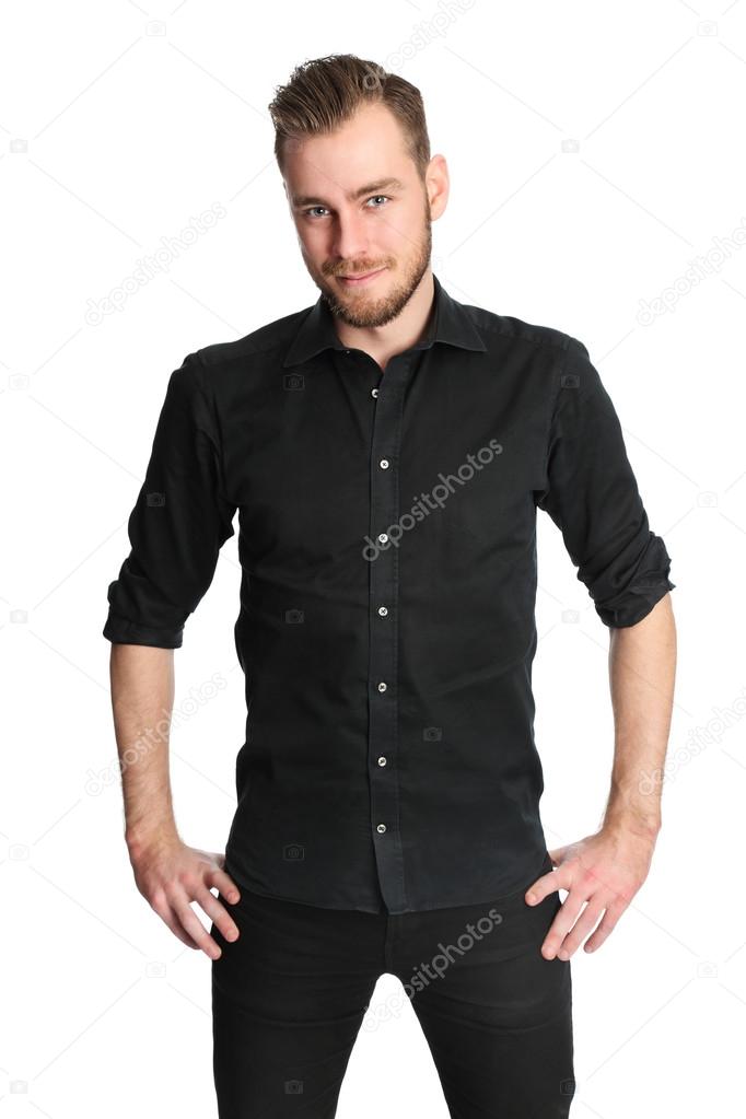 Attractive man standing Stock Photo by ©-Robbie- 72478895