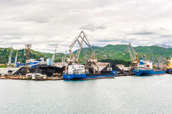 PLOCE, CROATIA - MAY 17, 2014: Bulk cargo with port infrastructure in ...