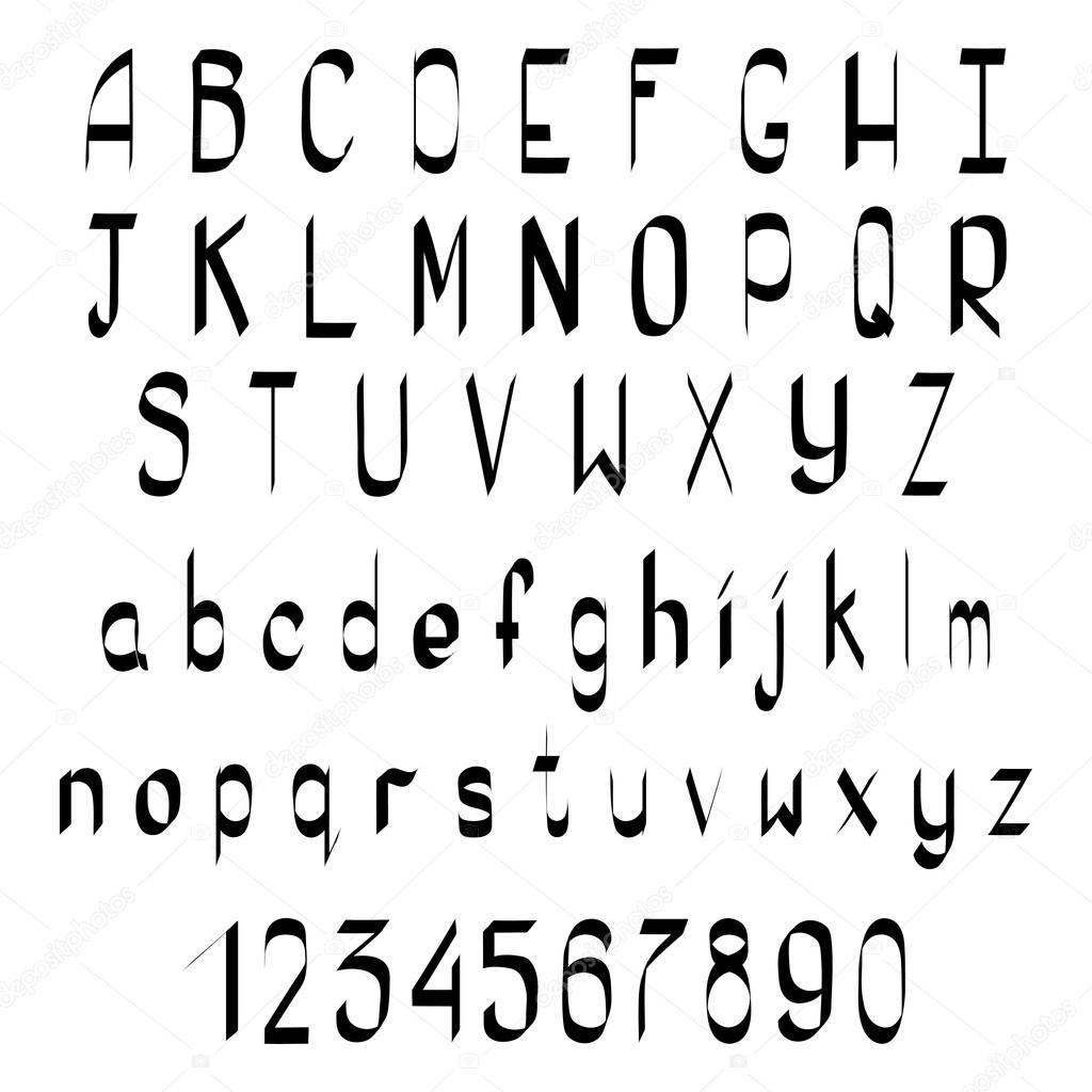 Hand Drawn Calligraphic Alphabet Stock Vector by ©Barmaleeva 73980191