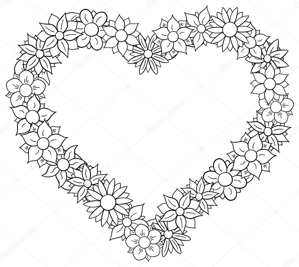 Flor frontera corazón Vector de stock por ©antimartina 101305352