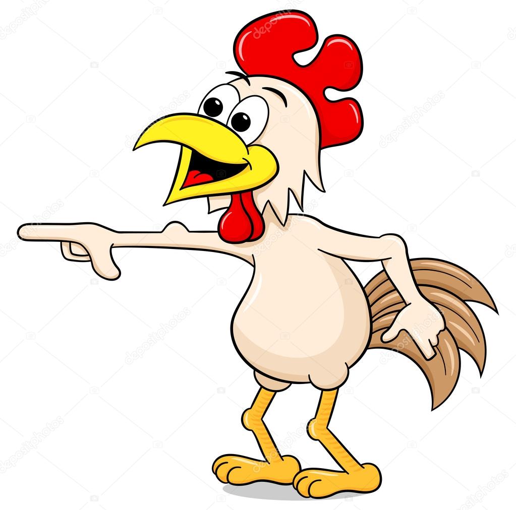 Pointing out cartoon chicken Stock Vector by ©antimartina 97671250