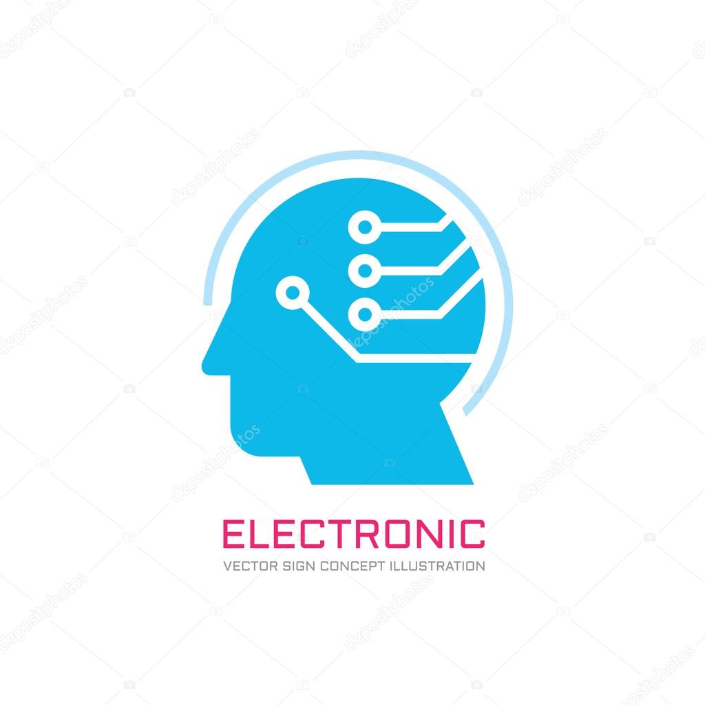 Digital human vector logo concept illustration. Creative idea dea logo ...