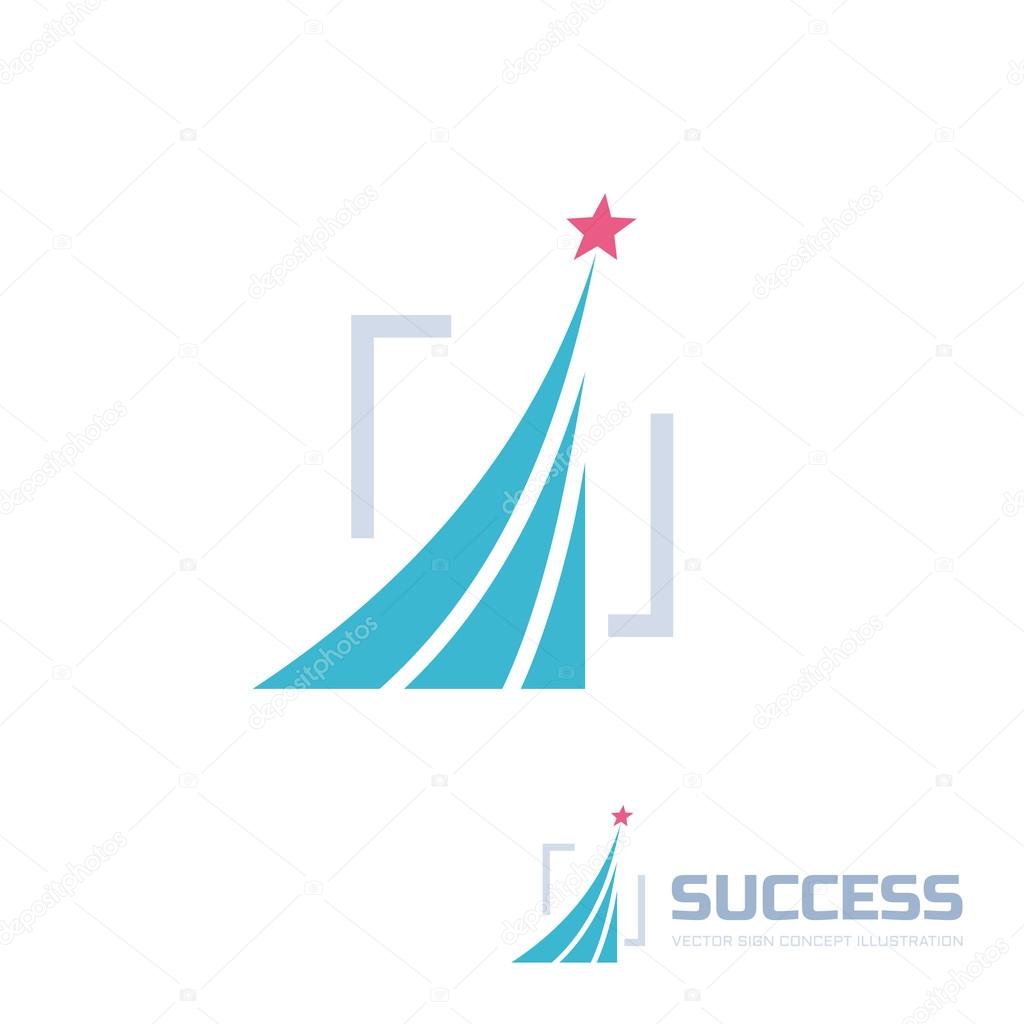 Success - abstract vector logo illustration. Design elements with star ...