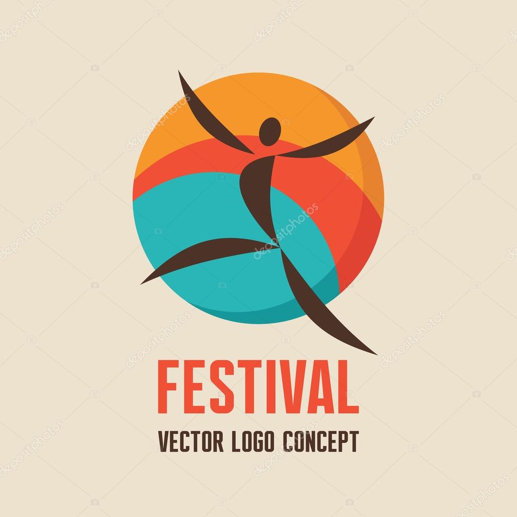 Festival - vector logo concept illustration. People character logo sign ...