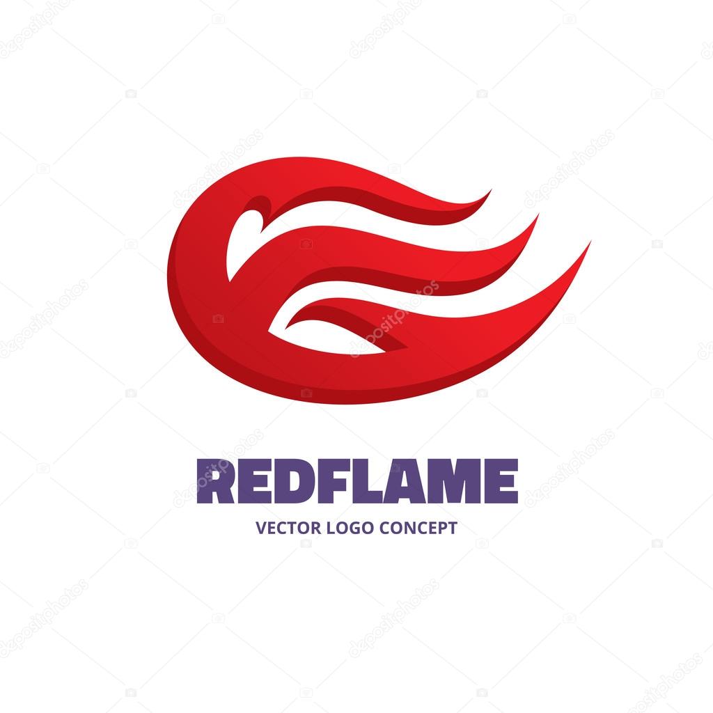 Red flame - vector logo concept illustration. Fire logo. Red flame ...