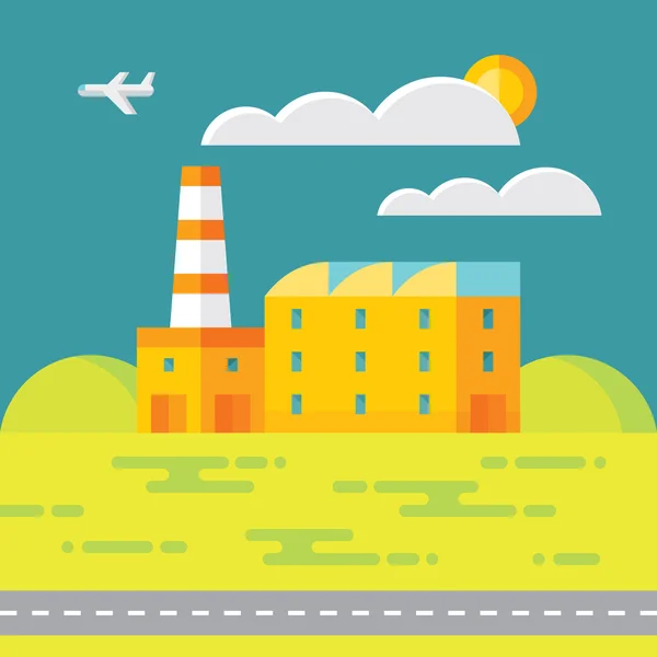 Industrial factory - infographic business concept in flat design style ...