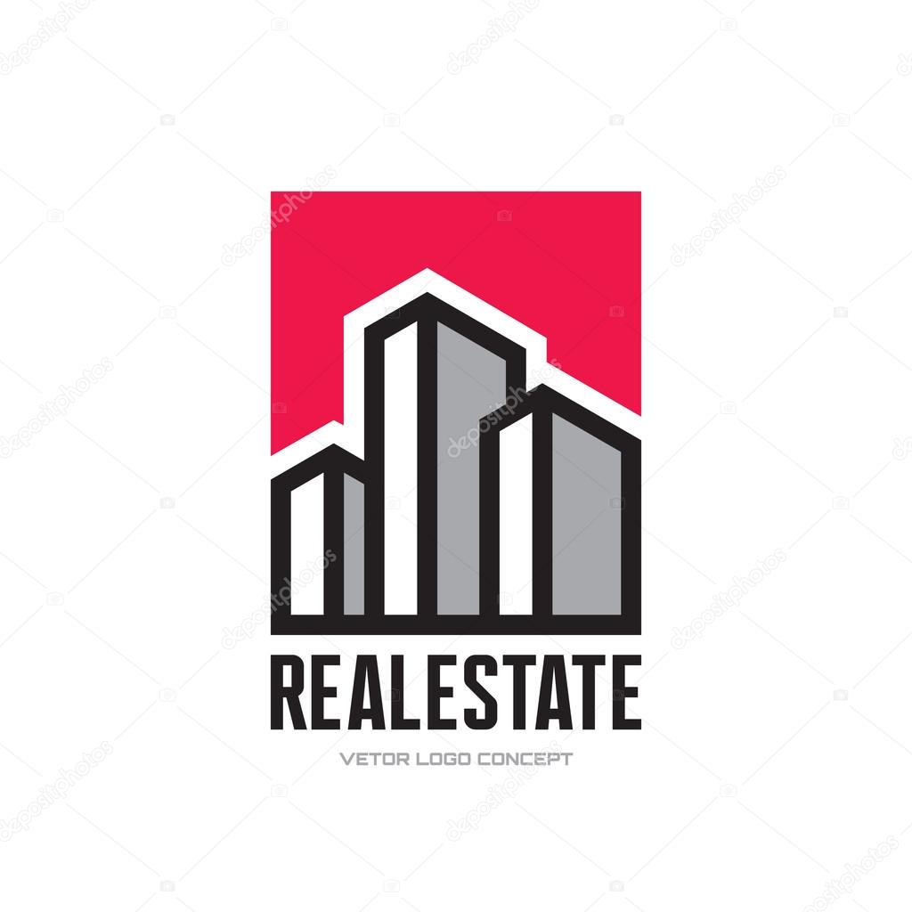 Real Estate - vector logo concept design. Modern buildings vector ...