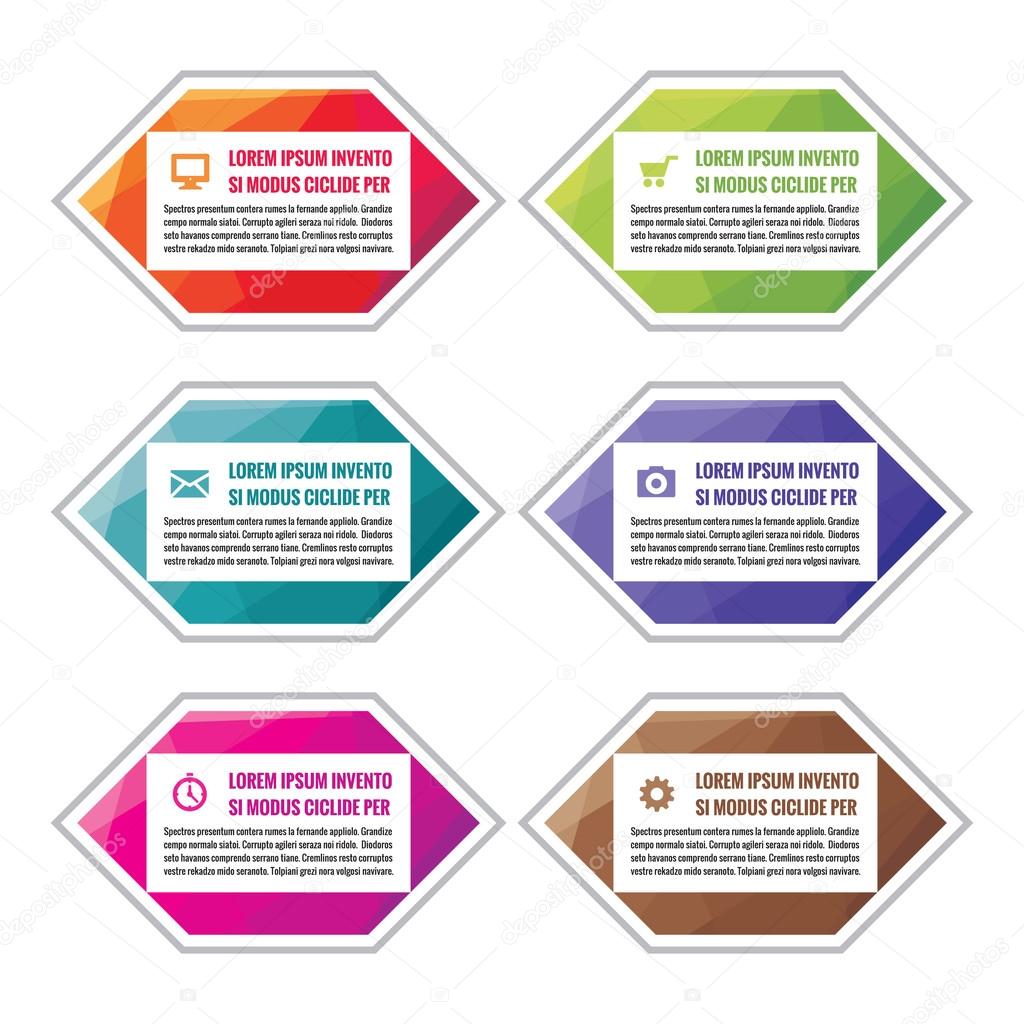 Business infographic concept colored blocks in flat style design. Steps ...