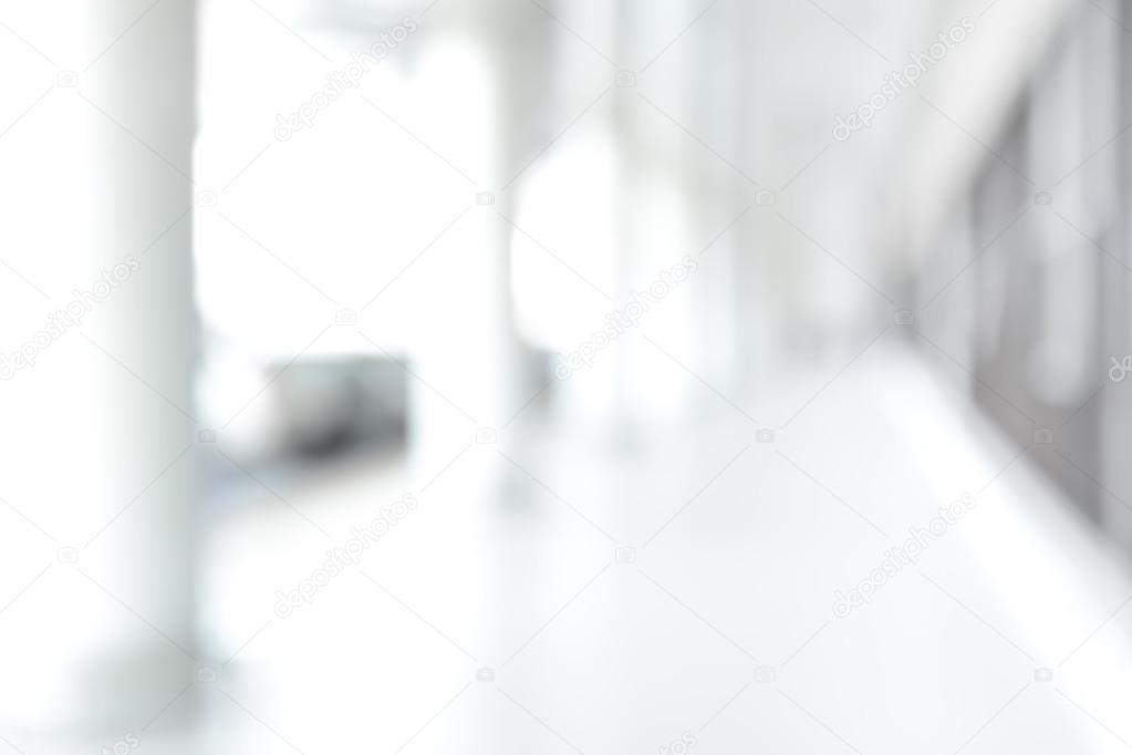 White blur abstract background from building hallway (or corridor ...