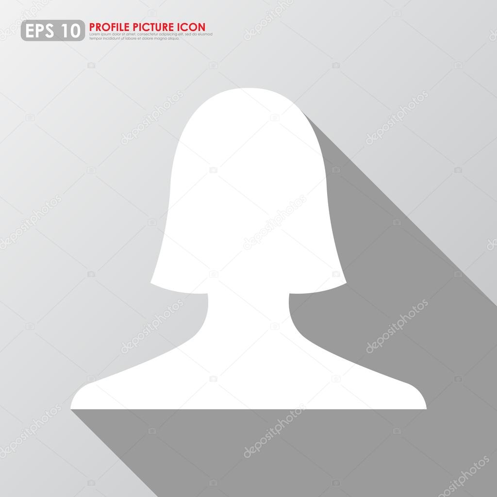 Woman avatar profile picture icon with shadow on gray background Stock ...