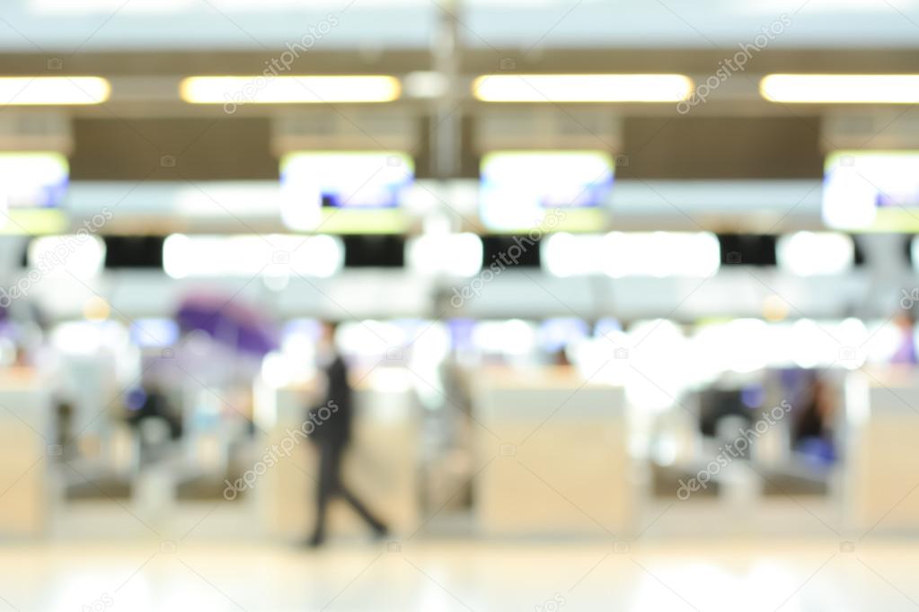 Blur image of airport check-in counters, for background — Stock Photo ...