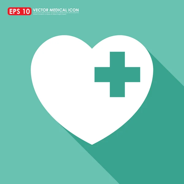 Heart with Medical cross. Vector illustration. Stock Vector Image by ...
