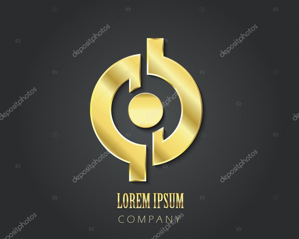 Vector logo design template. Golden symbol Stock Vector Image by ...