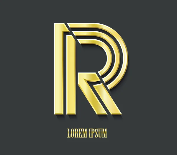 Letra r dourado Vector Art Stock Images | Depositphotos