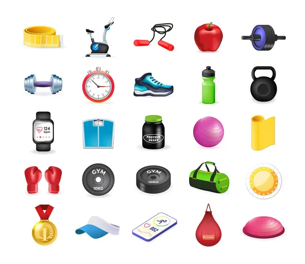 Iconos Lindos Realistas Sobre Fondo Blanco Ilustración Vectorial ...