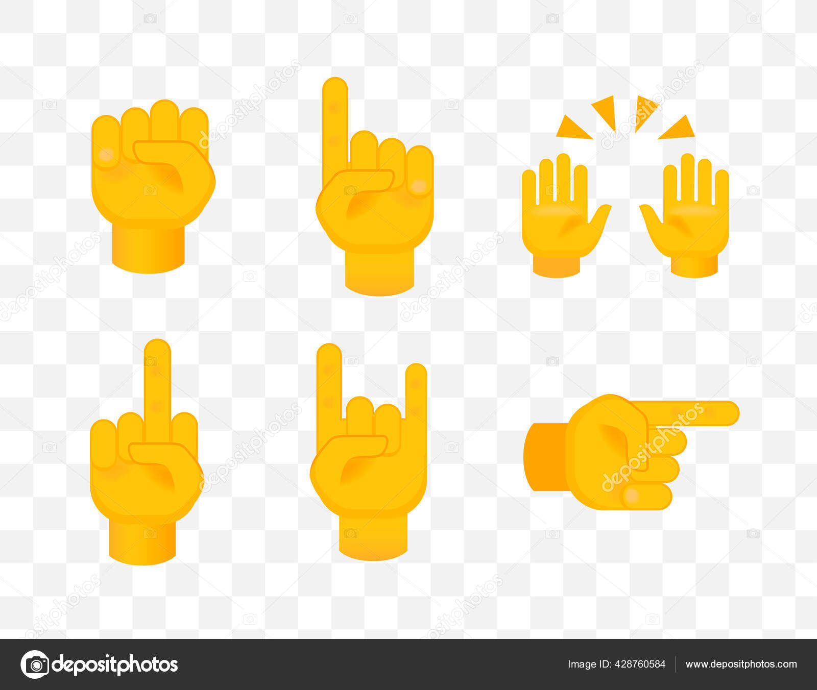 Mano Con Estilo Plano Sobre Fondo Transparente Ilustración Vectorial ...