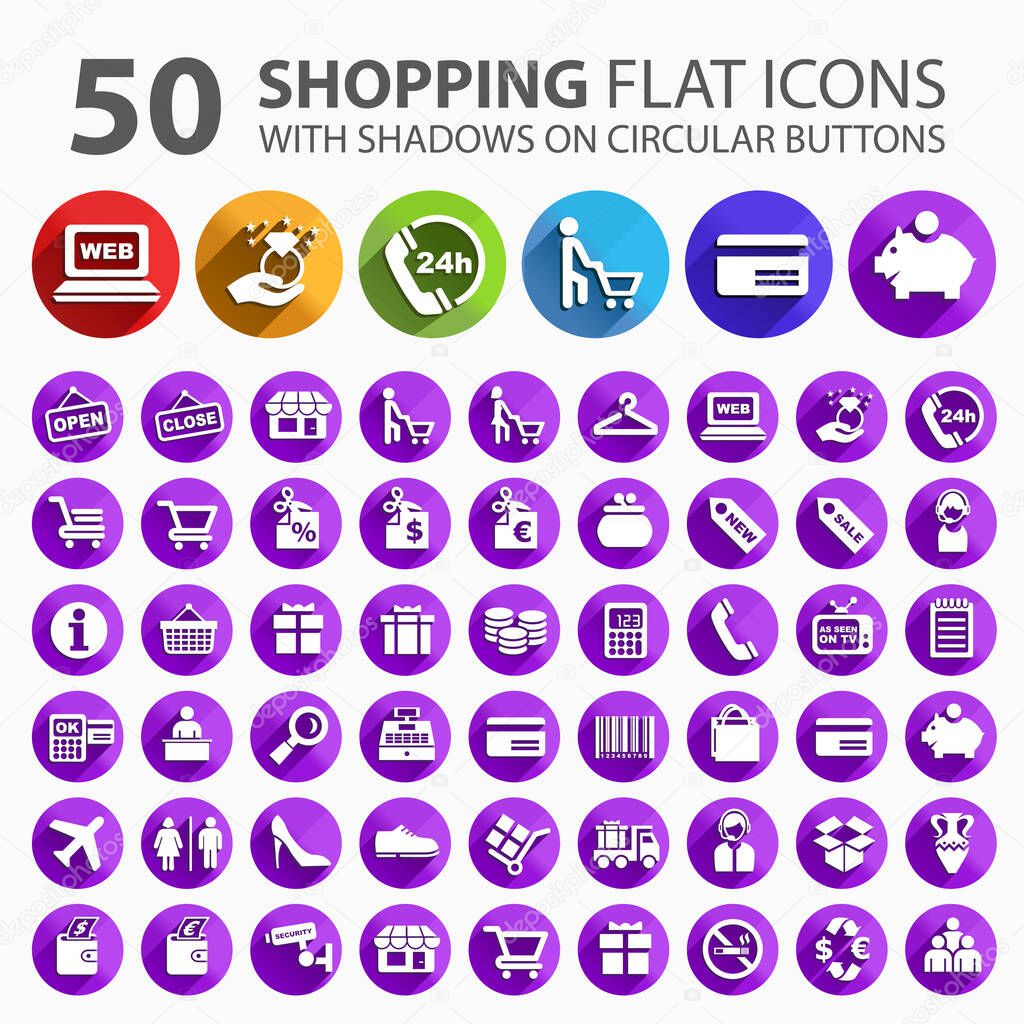 Conjunto de iconos de compras para tu diseño. Elementos vectoriales ...