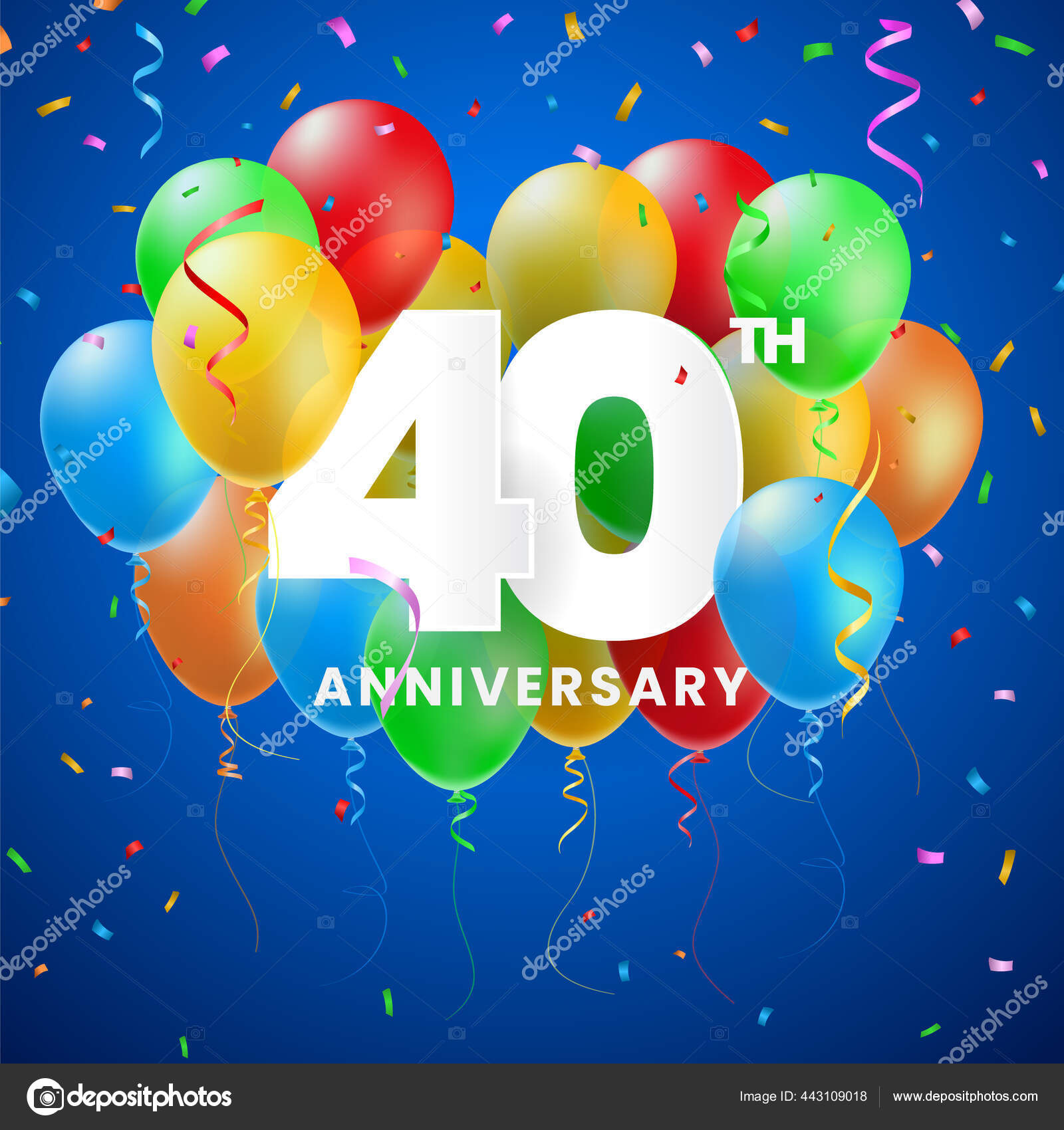 High Quality Anniversary Celebration Poster Numbers Sparkling Confetti ...