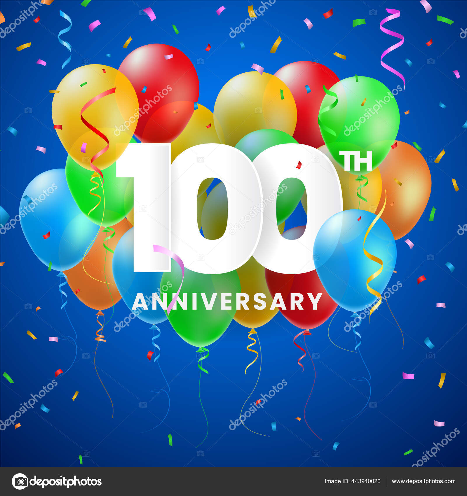 High Quality Anniversary Celebration Poster Numbers Sparkling Confetti ...