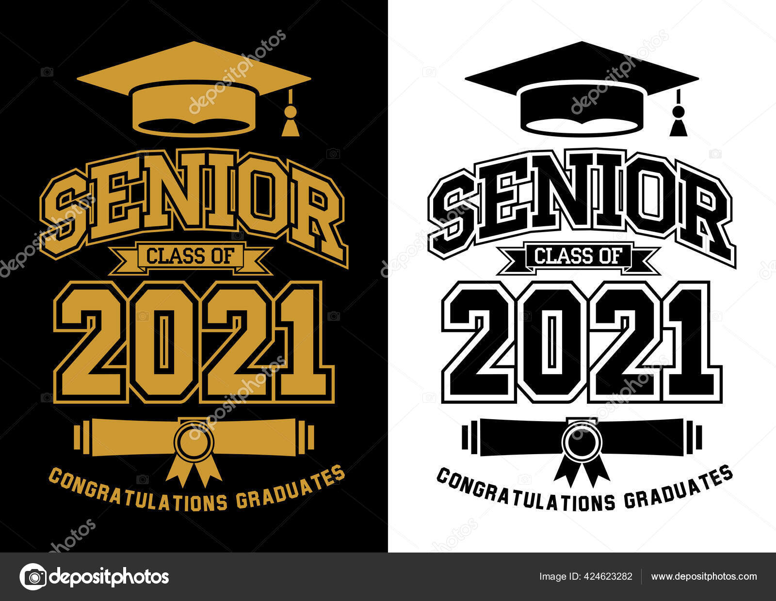 Senior Class 2021 Greeting Invitation Card Text Graduation Design ...