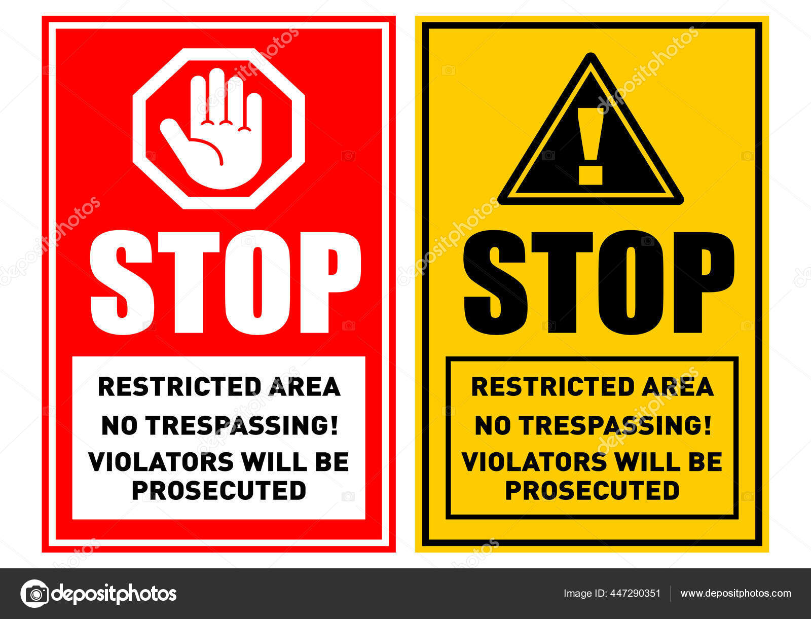 Prohibition Stop Sign Restricted Area Private Property Trespassing ...