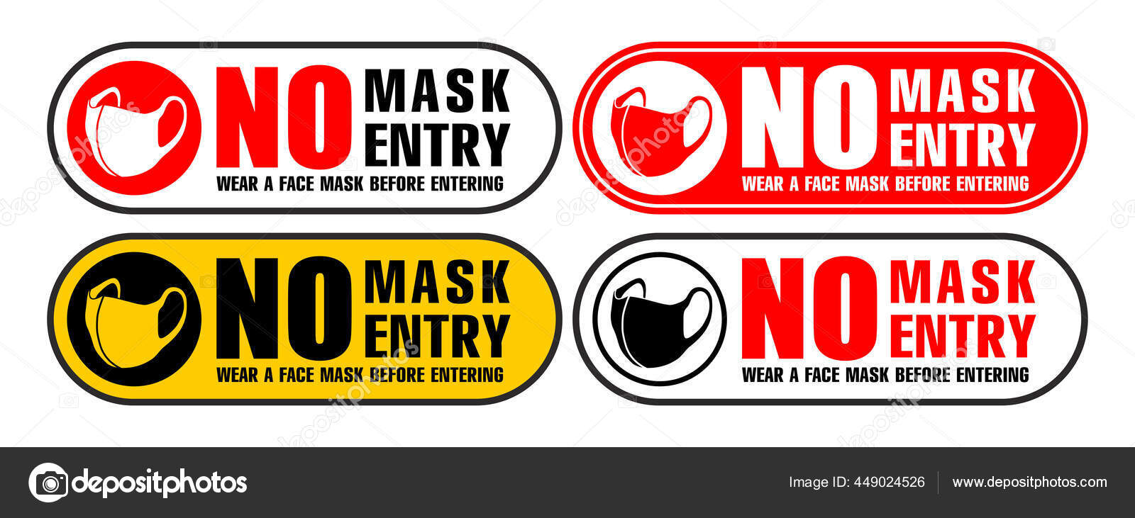 Entry Face Mask Wear Mask Door Sign Vector Transparent Background Stock ...