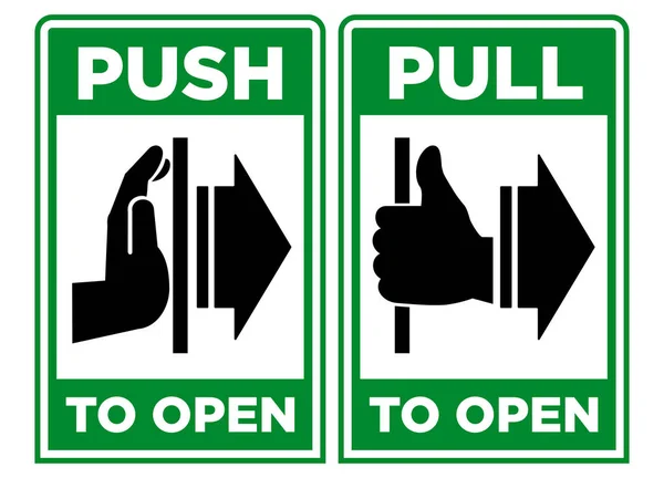 Arrows Pointing Push Pull Open Door Stickers Set Transparent Background ...