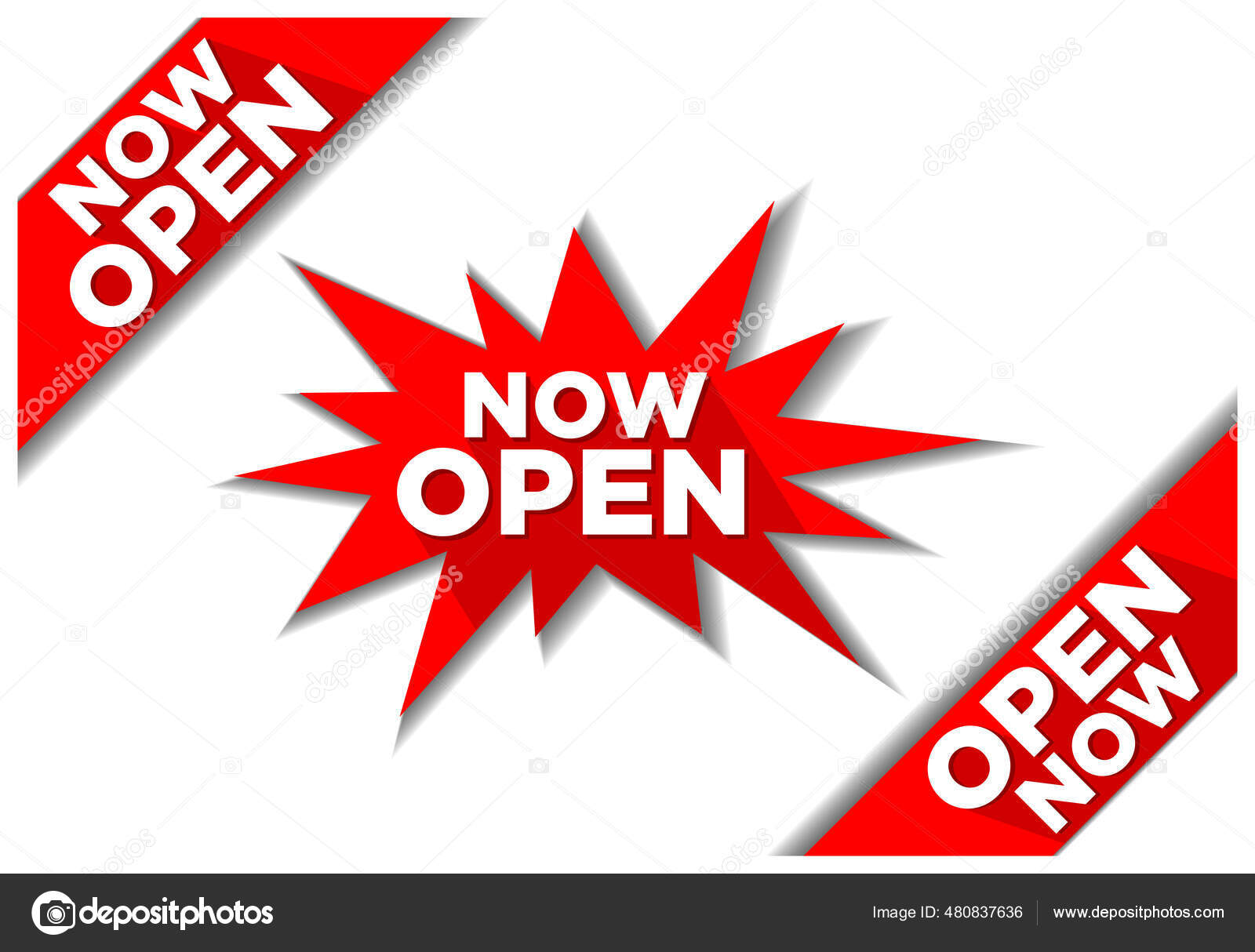 Now Open Corner Explosion Stickers Online Shop Burst Bubble Speech ...