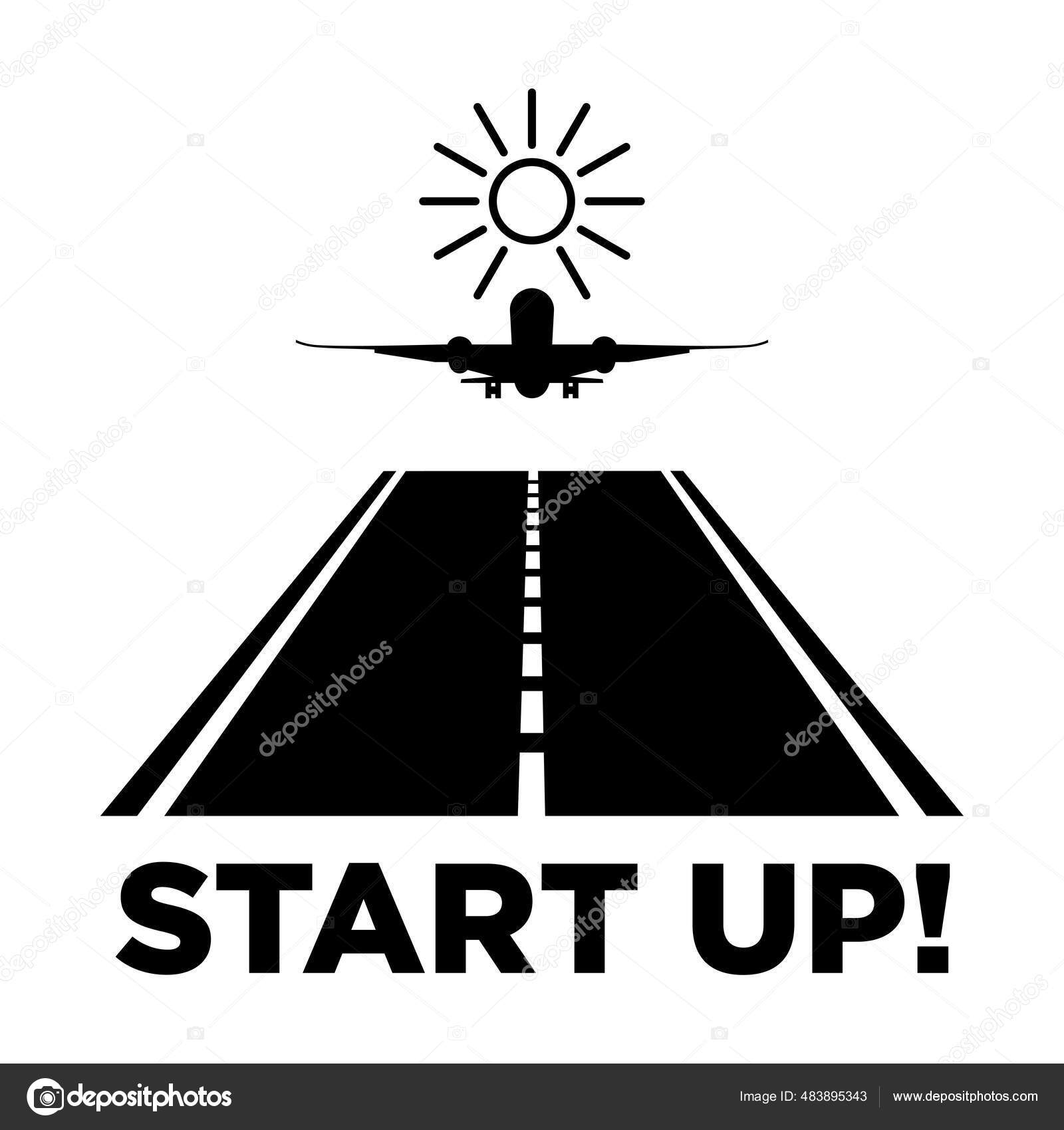 Start Jet Plane Icon Airplane Takes Runway Sun Vector Transparent Stock ...