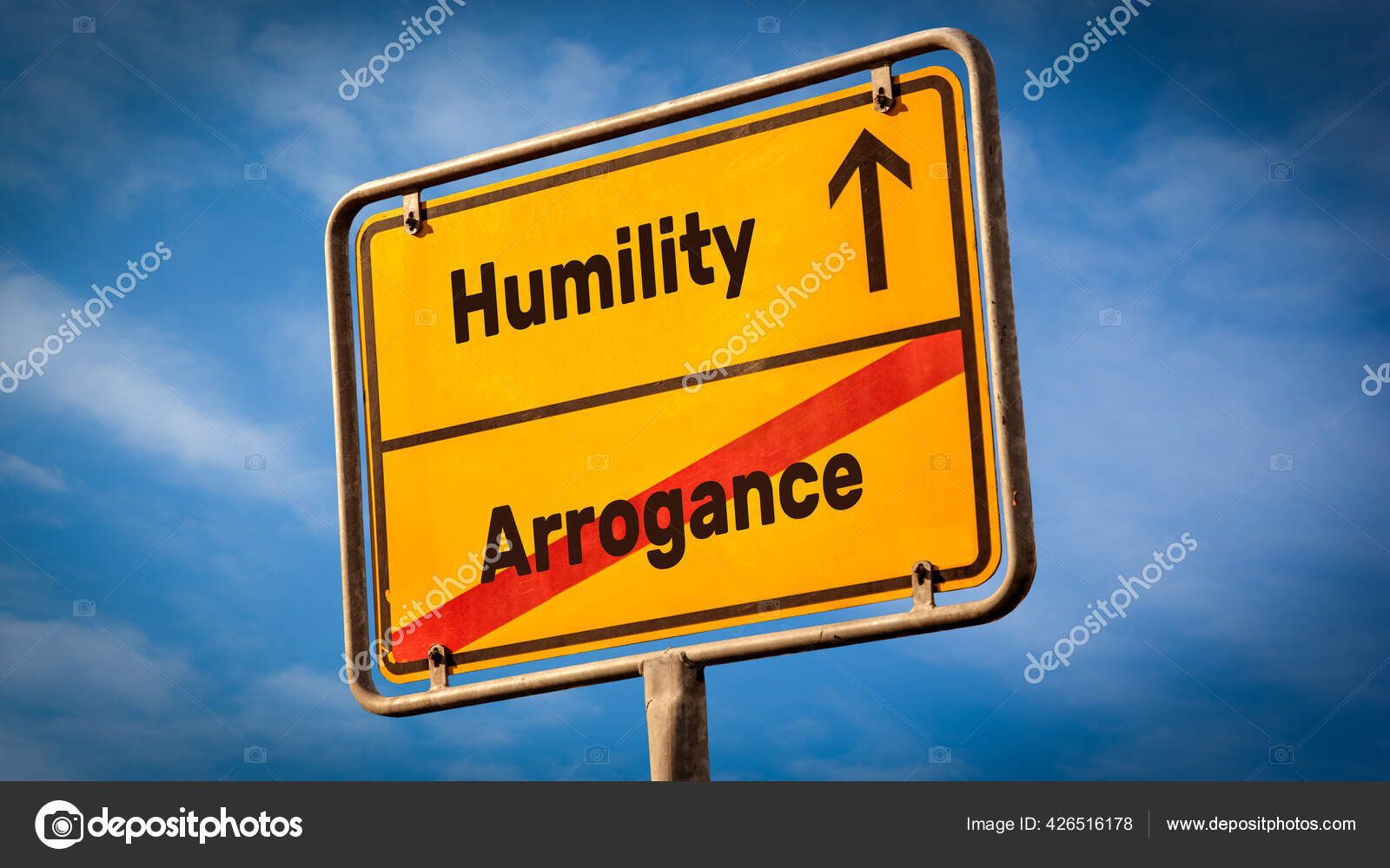 Street Sign Direction Way Humility Arrogance Stock Photo by ... Street Sign Direction Way Humility Arrogance Stock Photo by ...