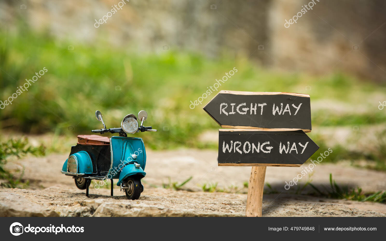 Street Sign Right Way Wrong Way — Stock Photo © Freigeist67 #479749848