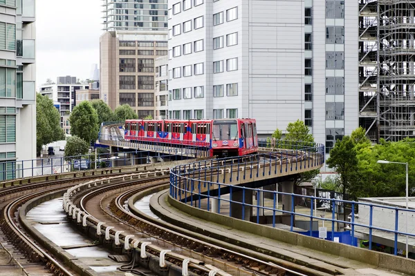 DLR train arriving in station London UK – Stock Editorial Photo ...