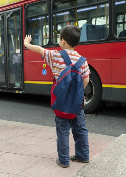 Child at tram stop Stock Photo by ©pavsie 124324502