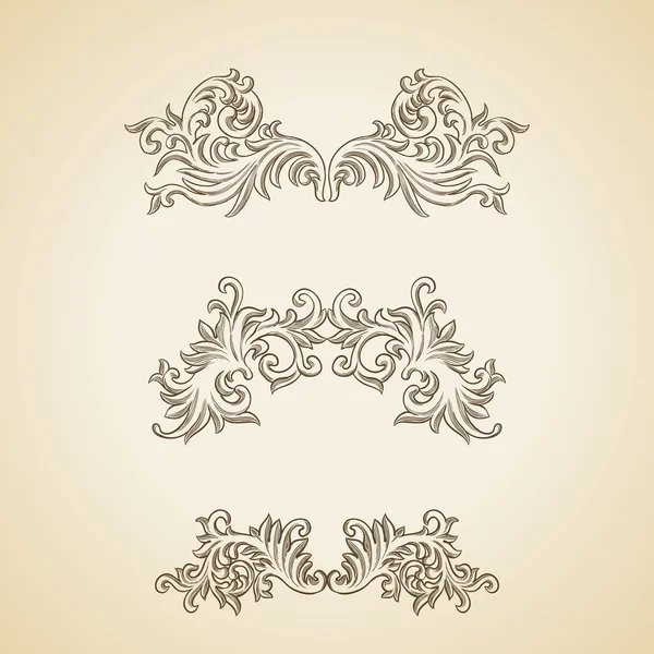 Baroque engraving floral design Stock Vector by ©Tueris 70786917